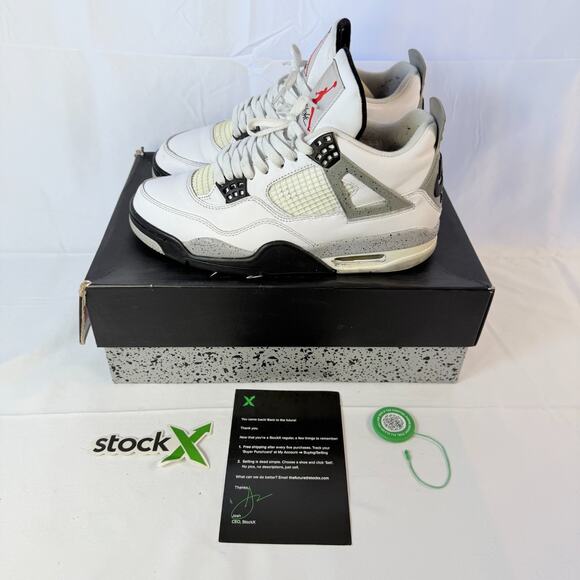 Nike | Shoes | Nike Air Jordan 4 Retro Og White Cement Mens Size 9 ...